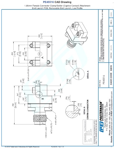 Page 131 - 1.0/2.3 to SHV RF Connector Datasheets